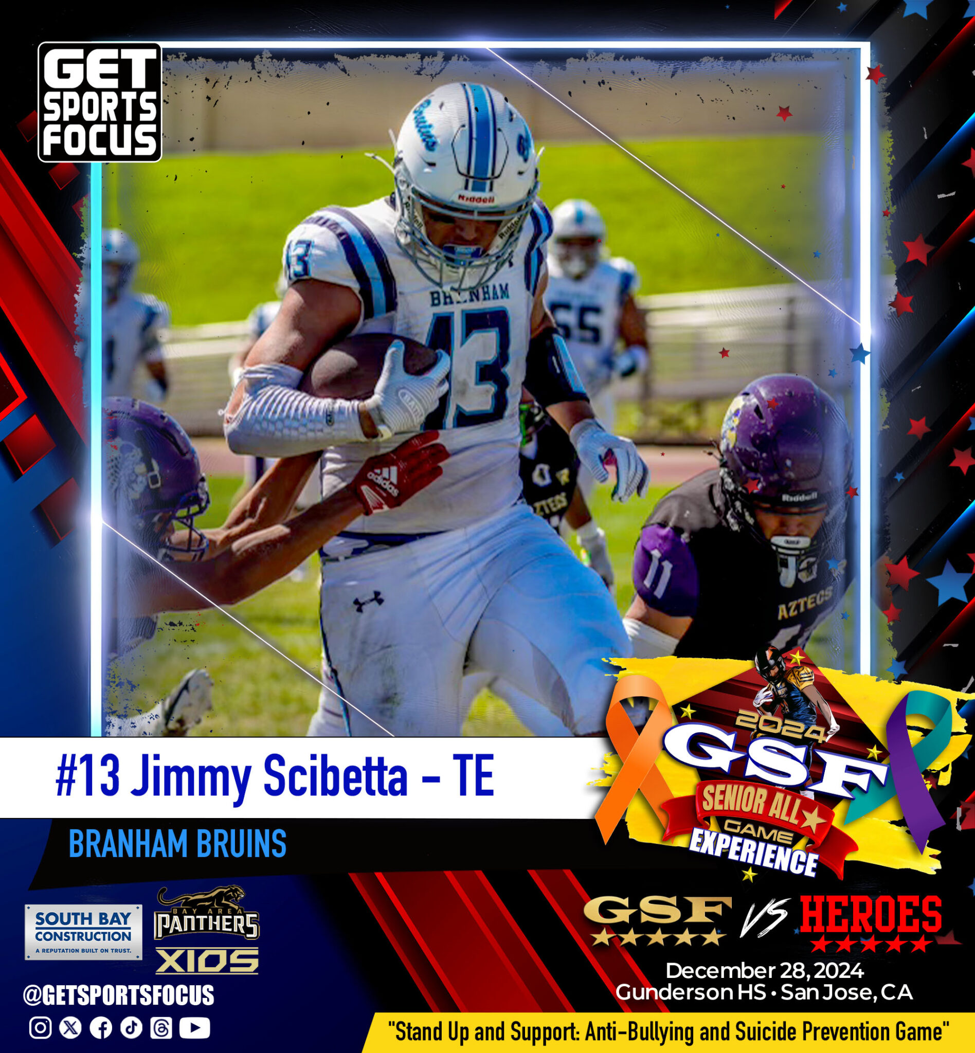Jimmy Scibetta – TE/DE Branham Bruins – GetSportsFocus
